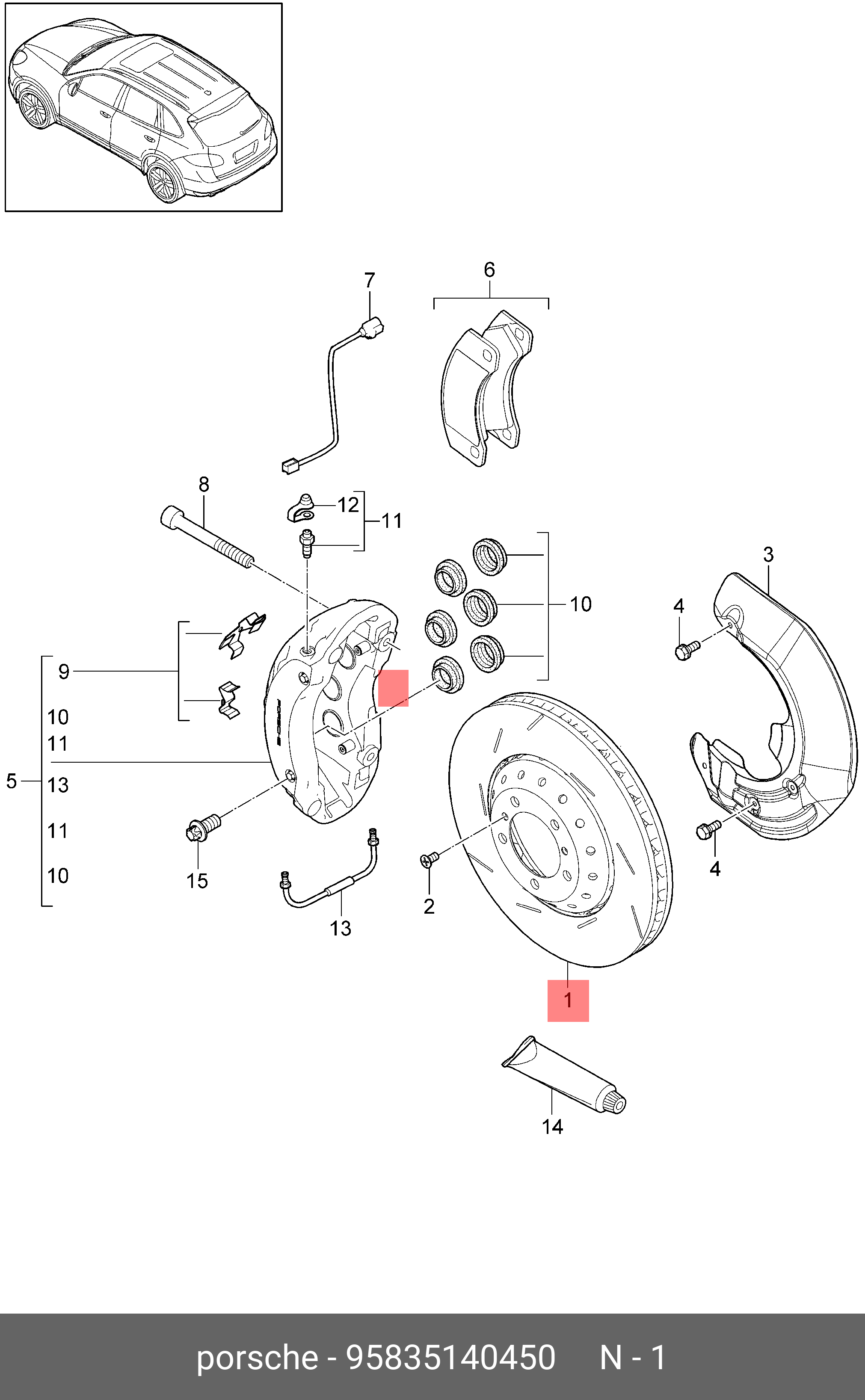 95835140450 Porsche Диск тормозной передний - купить, цены от 28881 руб ...